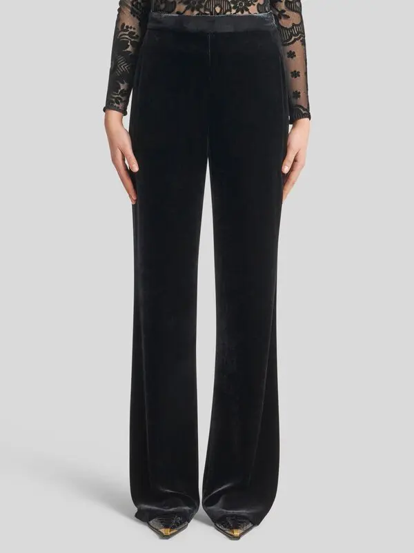 Etro Velvet Palazzo Trousers - Black