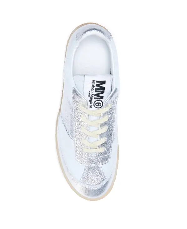 MAISON MARGIELA 6 Court Lamé Sneakers - White