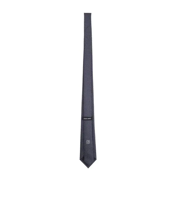 Giorgio Armani Logo Patch Neck Tie - Black