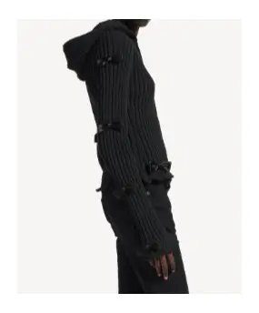 Balenciaga Fitted Bow Zip Hooded Sweater