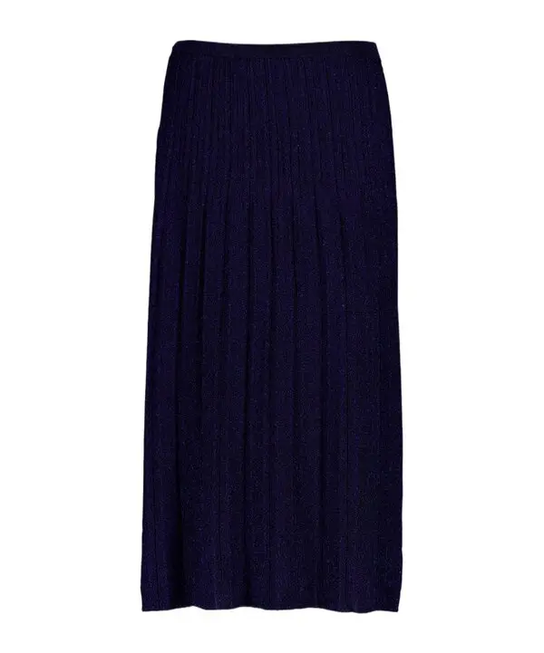 Zimmermann Ribbed Lurex Midi Skirt - Black