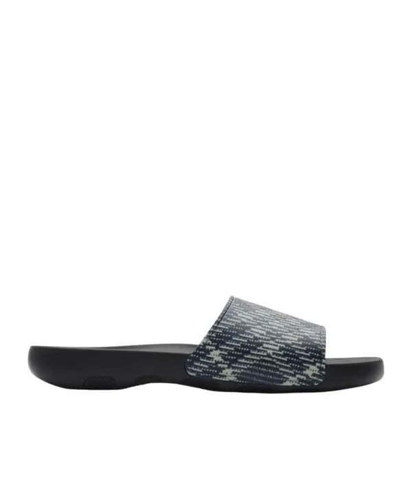 Burberry Checked Slip-on Slides - Black/calico