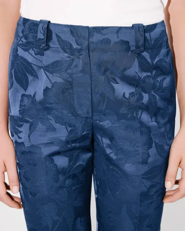 Kenzo Peonies Cropped Jacquard Pants
