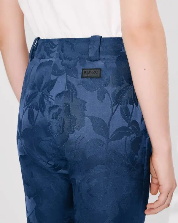 Kenzo Peonies Cropped Jacquard Pants