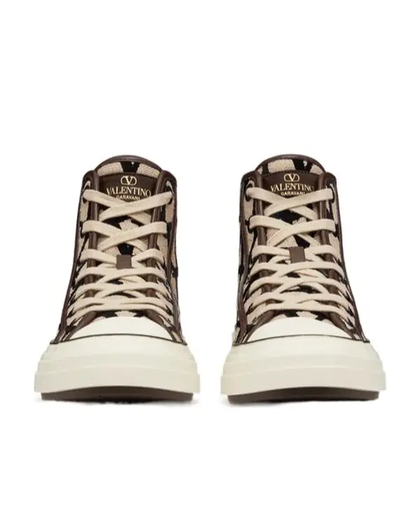 Valentino Garavani Toile Iconographe High-top Lace-up Sneakers