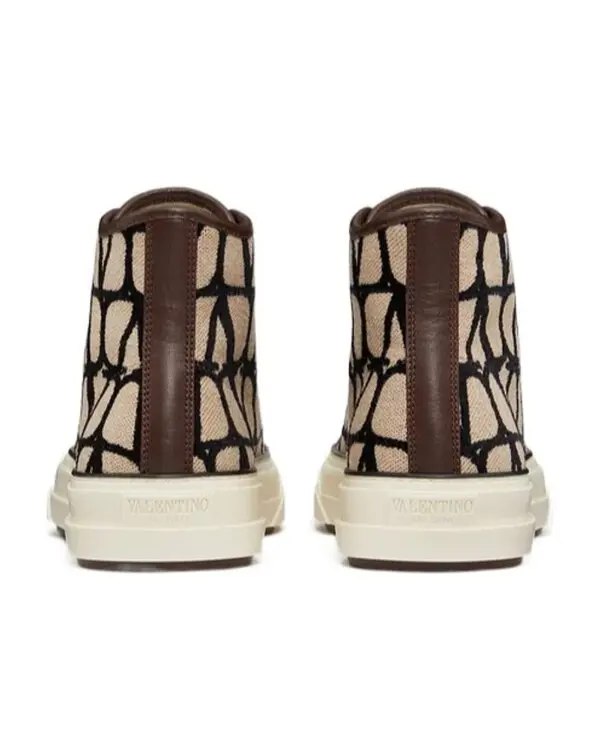 Valentino Garavani Toile Iconographe High-top Lace-up Sneakers