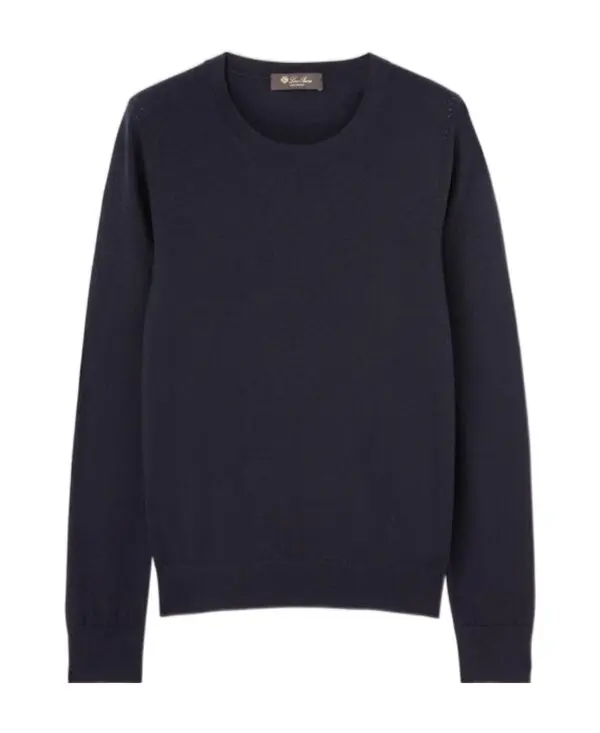 Loro Piana Neo Piuma Crewneck Knitted Jumper - Navy