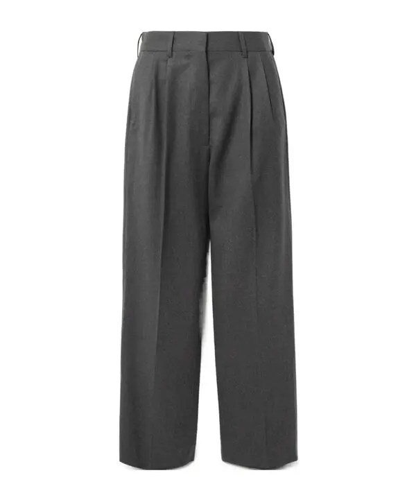 BLAZÉ MILANO Fox Pleated Wool-twill Straight-leg Pants - Black