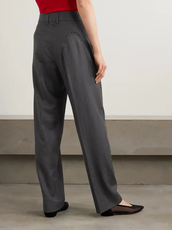 BLAZÉ MILANO Fox Pleated Wool-twill Straight-leg Pants - Black