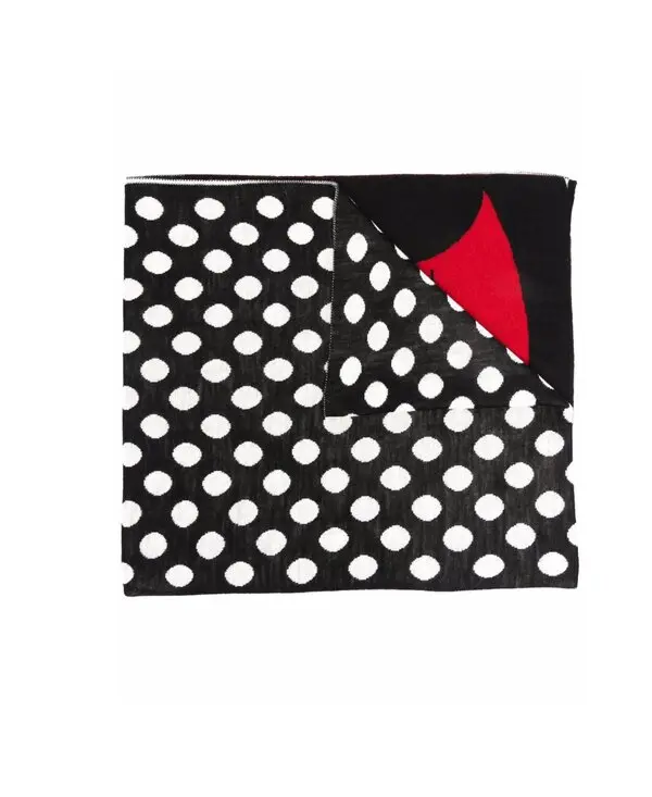 Moschino Logo-print Spotted Scarf - Black