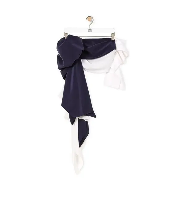 Loewe Peplum Draped Belt In Silk - Black