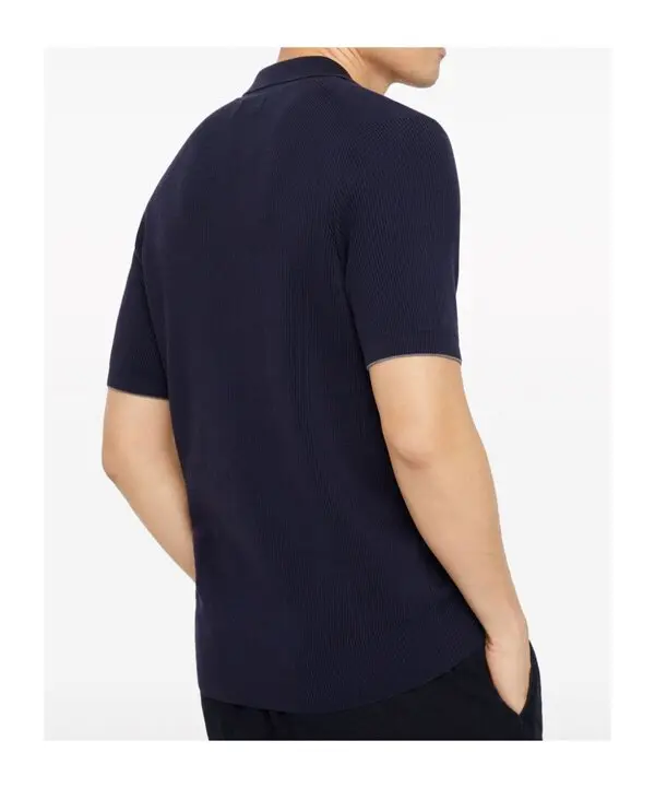 Brunello Cucinelli Fine-knitted Ribbed Polo Shirt