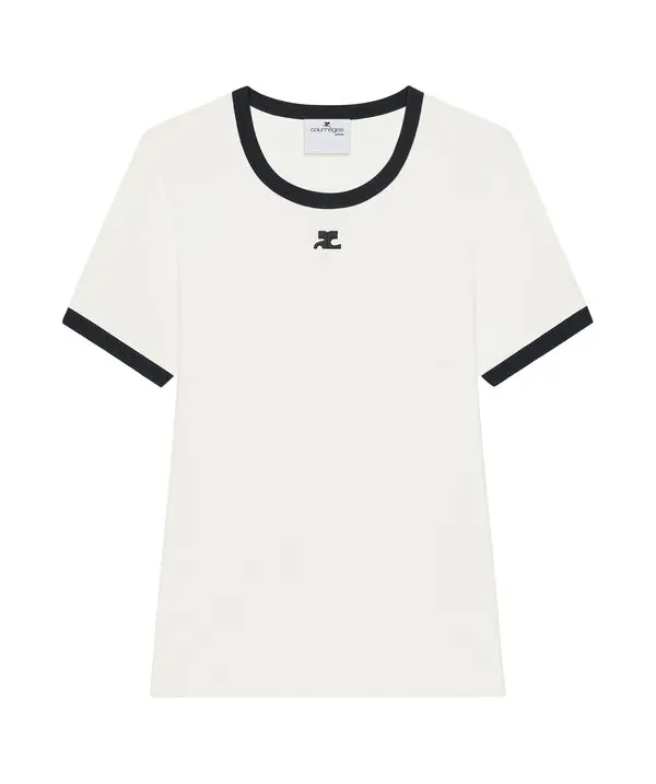 COURREGES Courrèges Heritage Contrasted Trim T-shirt - White
