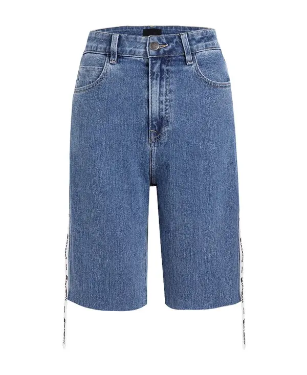 LIUREGALI Long Ribbon Detail Denim Shorts
