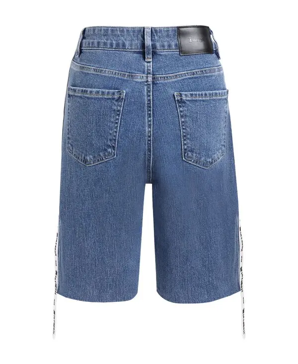 LIUREGALI Long Ribbon Detail Denim Shorts