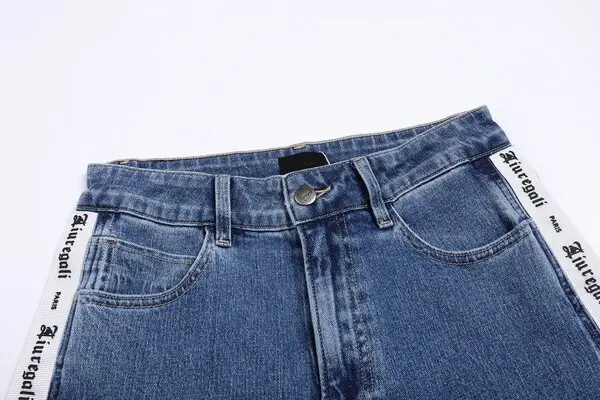 LIUREGALI Long Ribbon Detail Denim Shorts