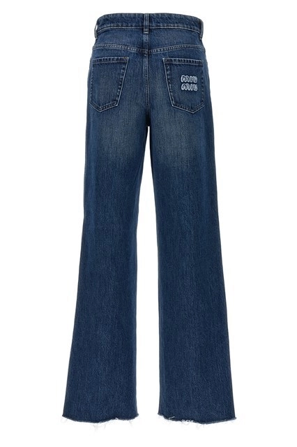 Miu Miu High Waisted Flared Jeans - Navy