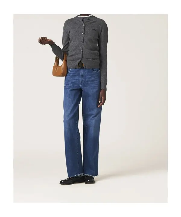 Miu Miu High Waisted Flared Jeans - Navy