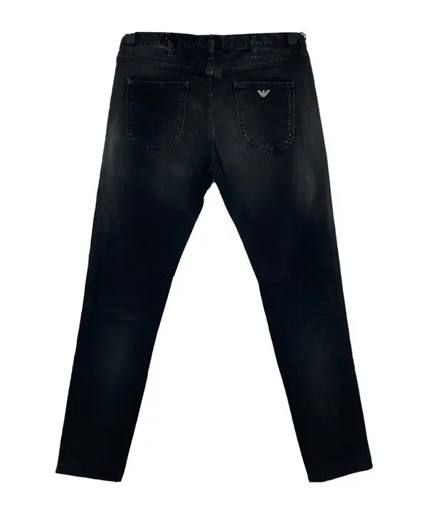 Emporio Armani Logo Detailed Jeans - Black