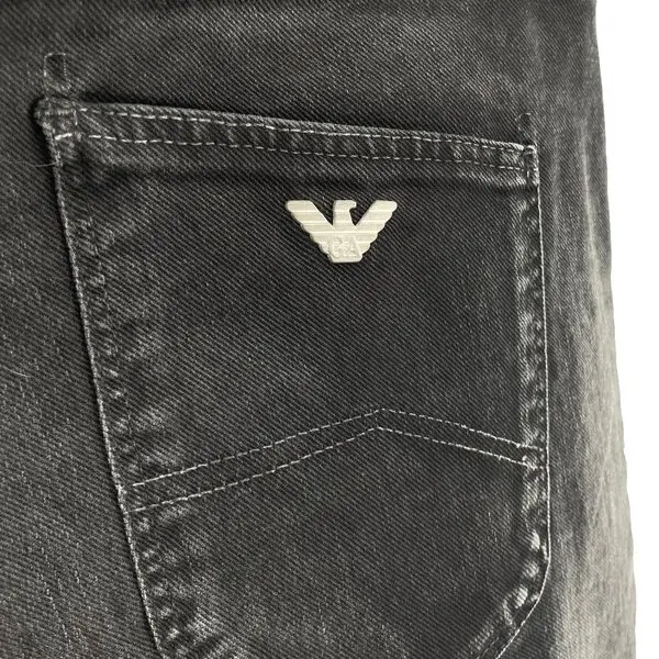 Emporio Armani Logo Detailed Jeans - Black