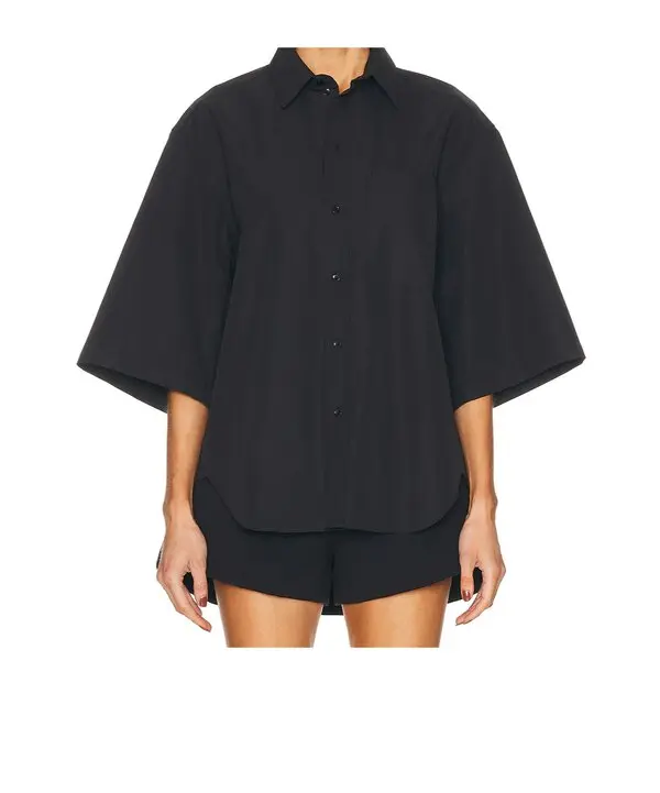 Wardrobe.NYC Wide Shoulder Box Pleat Shirt - Green
