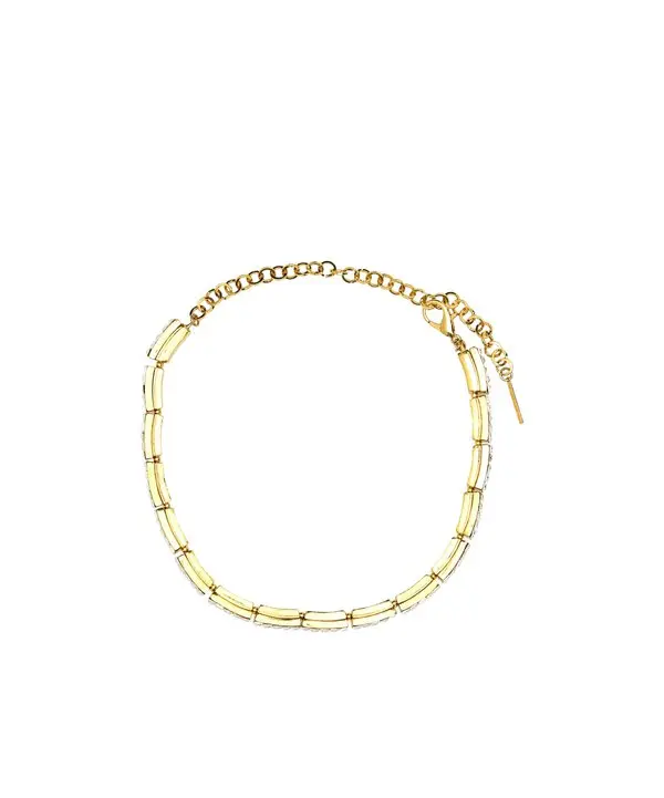 Alessandra Rich Embellished Baguette Choker - Yellow