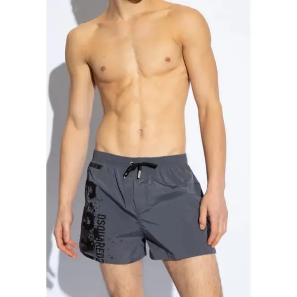 Dsquared2 Monogrammed Logo Swimming Trunks - Grey