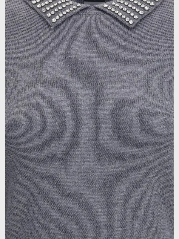 Pinko Embellished Collar Knitted Jumper