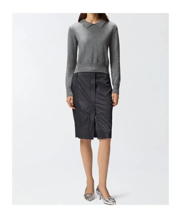 Pinko Embellished Collar Knitted Jumper