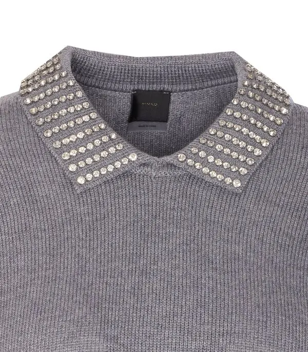 Pinko Embellished Collar Knitted Jumper