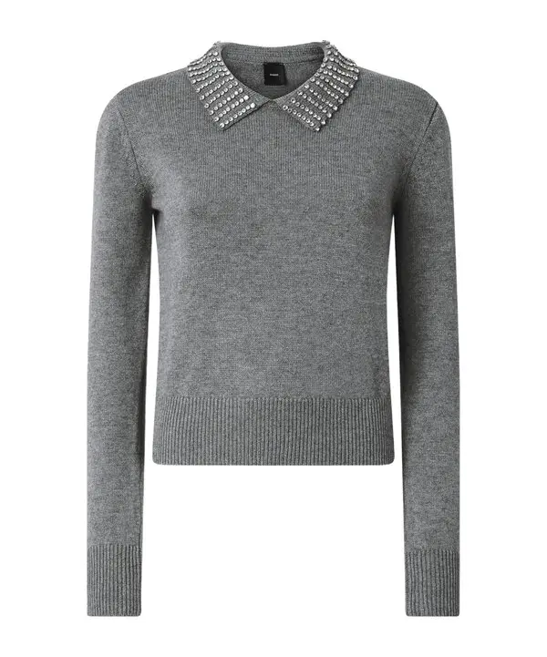 Pinko Embellished Collar Knitted Jumper
