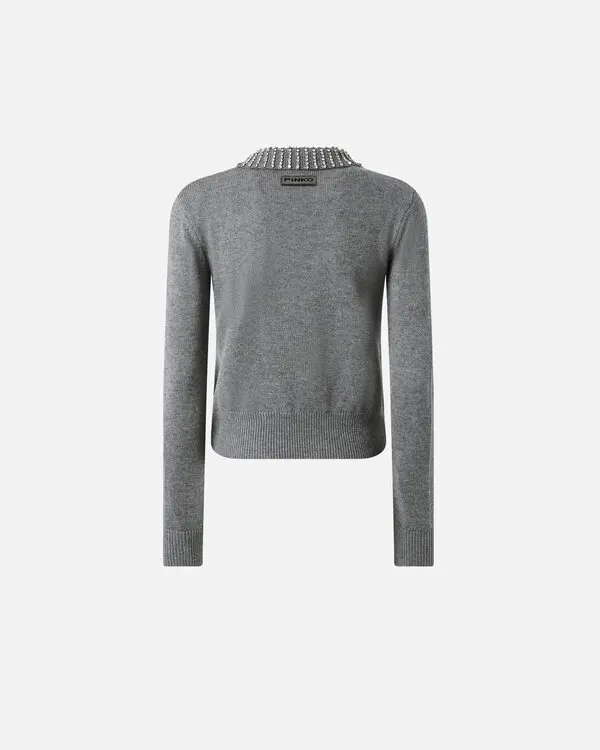 Pinko Embellished Collar Knitted Jumper