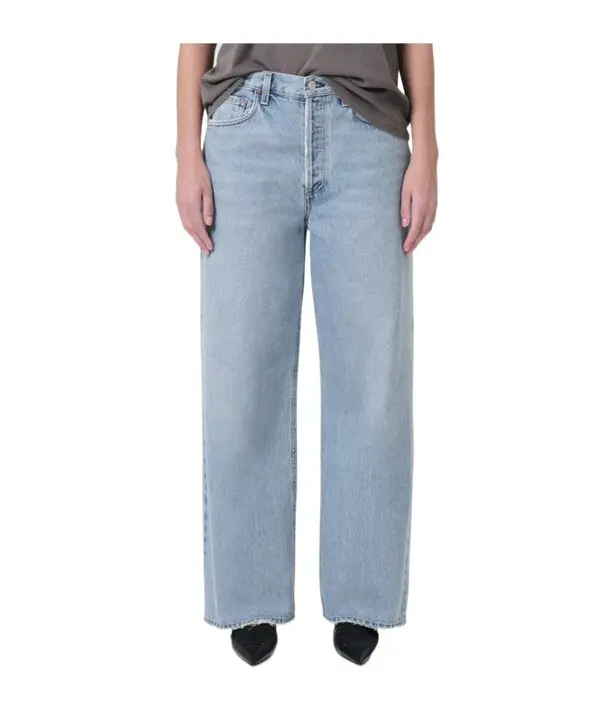 AGOLDE Low-waisted Straight-leg Jeans - Light Blue