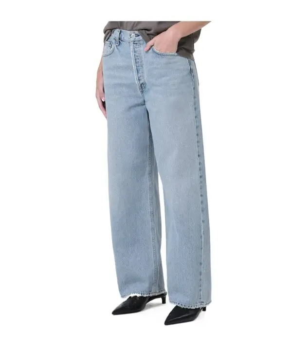 AGOLDE Low-waisted Straight-leg Jeans - Light Blue