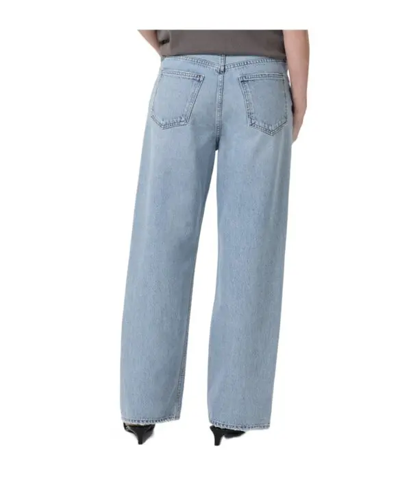 AGOLDE Low-waisted Straight-leg Jeans - Light Blue