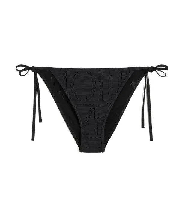TOTEME Monogram Pointelle Bikini Bottoms - Black
