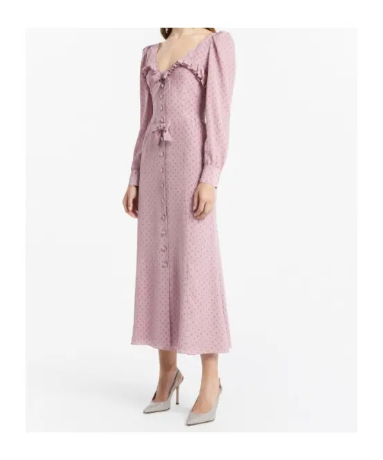 Alessandra Rich Ruffled Polka-dot Midi Dress