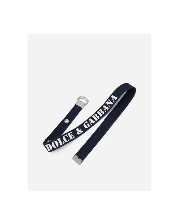 Dolce & Gabbana Branded Tape Belt - Black