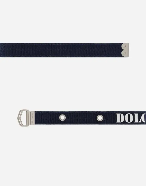 Dolce & Gabbana Branded Tape Belt - Black