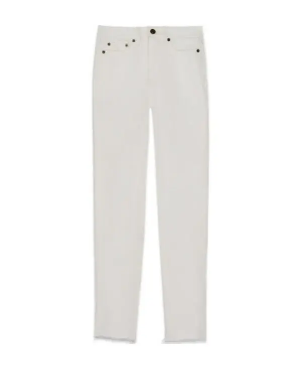 Saint Laurent Raw Edge Straight Leg Jeans - Off-white