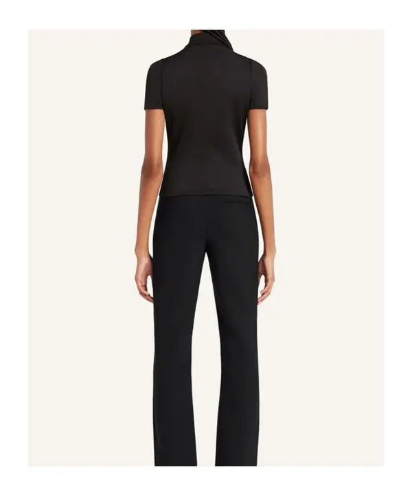 COURREGES Courrèges High-neck Zip-up Top With Logo Detail - Black