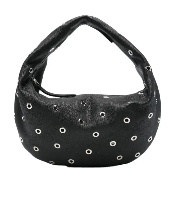 Khaite Medium Olivia Eyelet Detailed Hobo Bag - Black