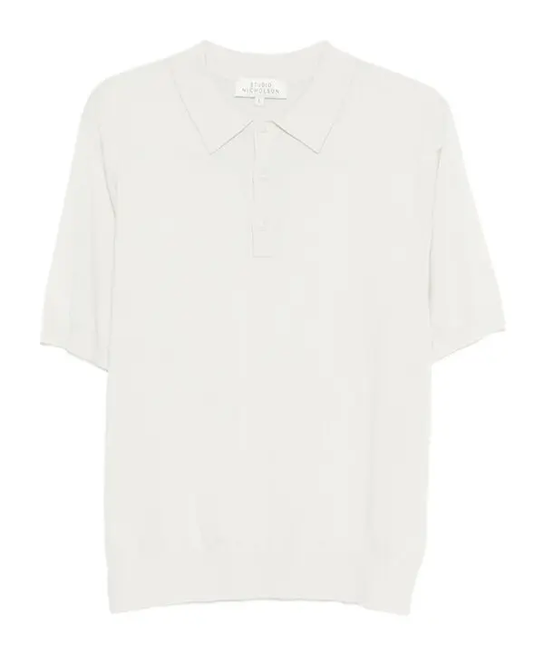 Studio Nicholson Short-sleeved Polo Shirt - White