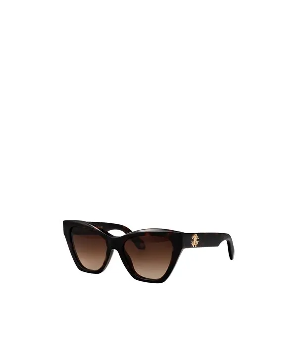 Roberto Cavalli Logo Plaque Cat Eye Sunglasses - Black