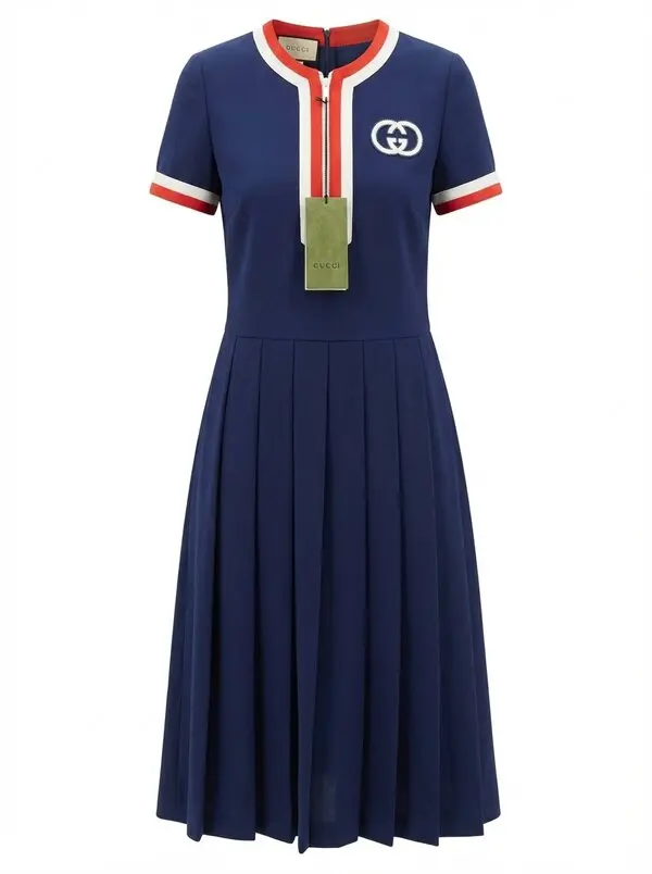 Gucci Logo Pleated Dress
