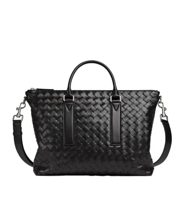 Bottega Veneta Intrecciato Zipped Briefcase - Black
