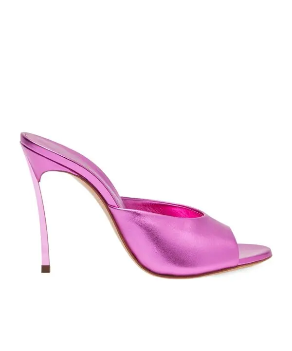Casadei Blade Flash Peep-toe Mules