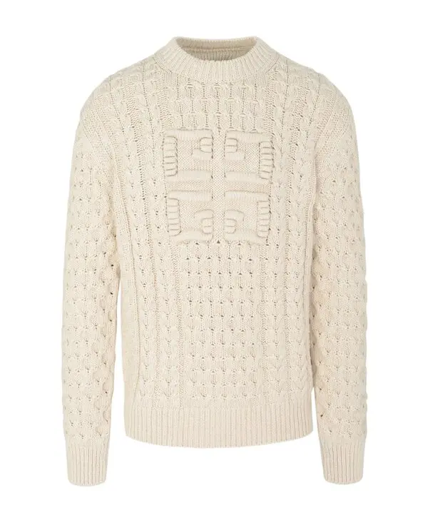 Givenchy 4g Cable Knit Sweater - Nude