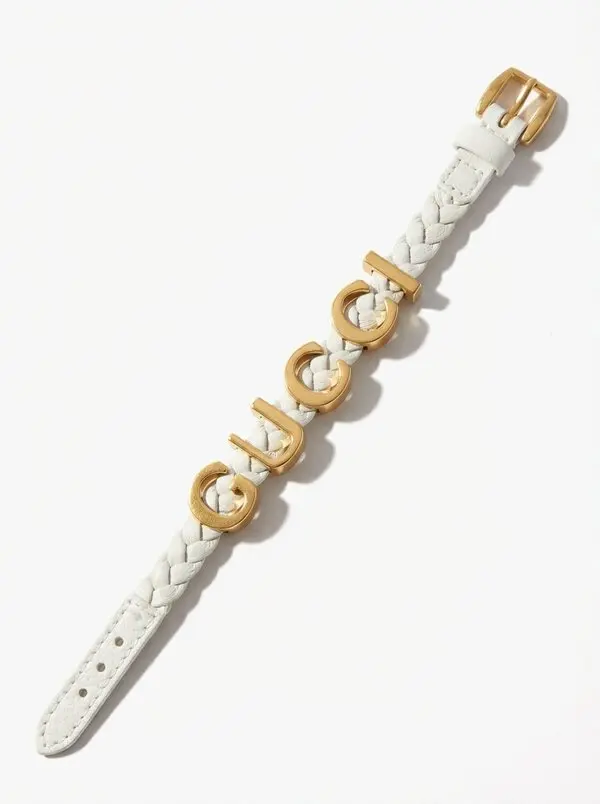 Gucci Logo Plaque Bracelet - White
