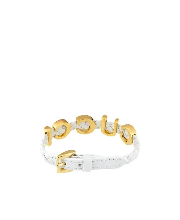 Gucci Logo Plaque Bracelet - White